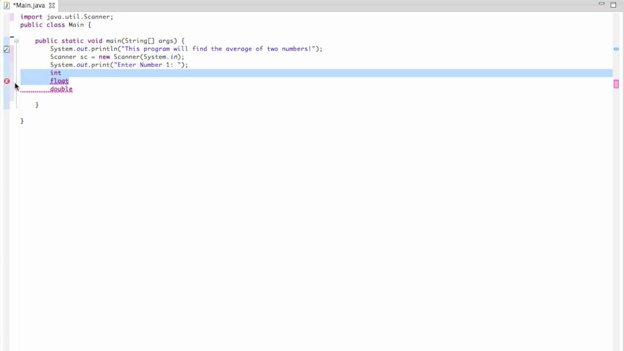 Java Tutorial 2 - User Input