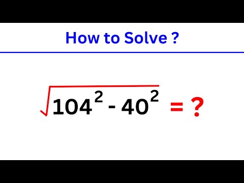 A Nice Square Root Problem | Find the square root of 104 square minus 40 square