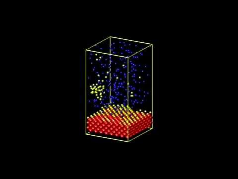 Deposition of gas on a substrate (basic Lennard-Jones model)