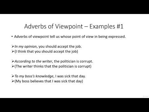 Adverbs of Viewpoint
