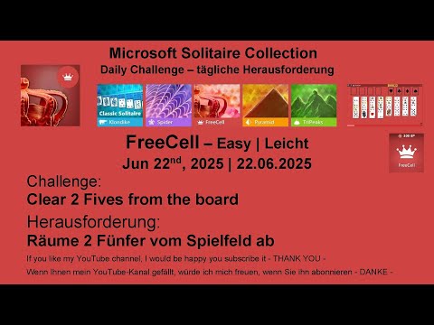 Solitaire Daily Challenges | FreeCell - Easy | Jun 22nd, 2025