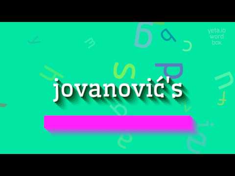 How to say "jovanović's"! (High Quality Voices)