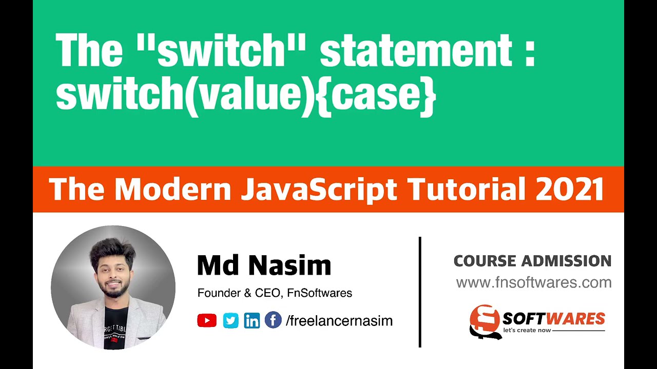020 | Switch Statement, Switch, Case, Break, Default | The Modern JavaScript Tutorial