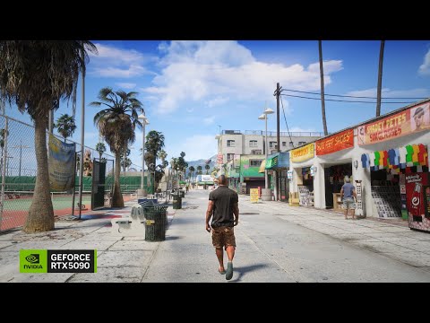 Walking in GTA V Enhanced | 4K Native & NVE | Ray Tracing Max Graphics