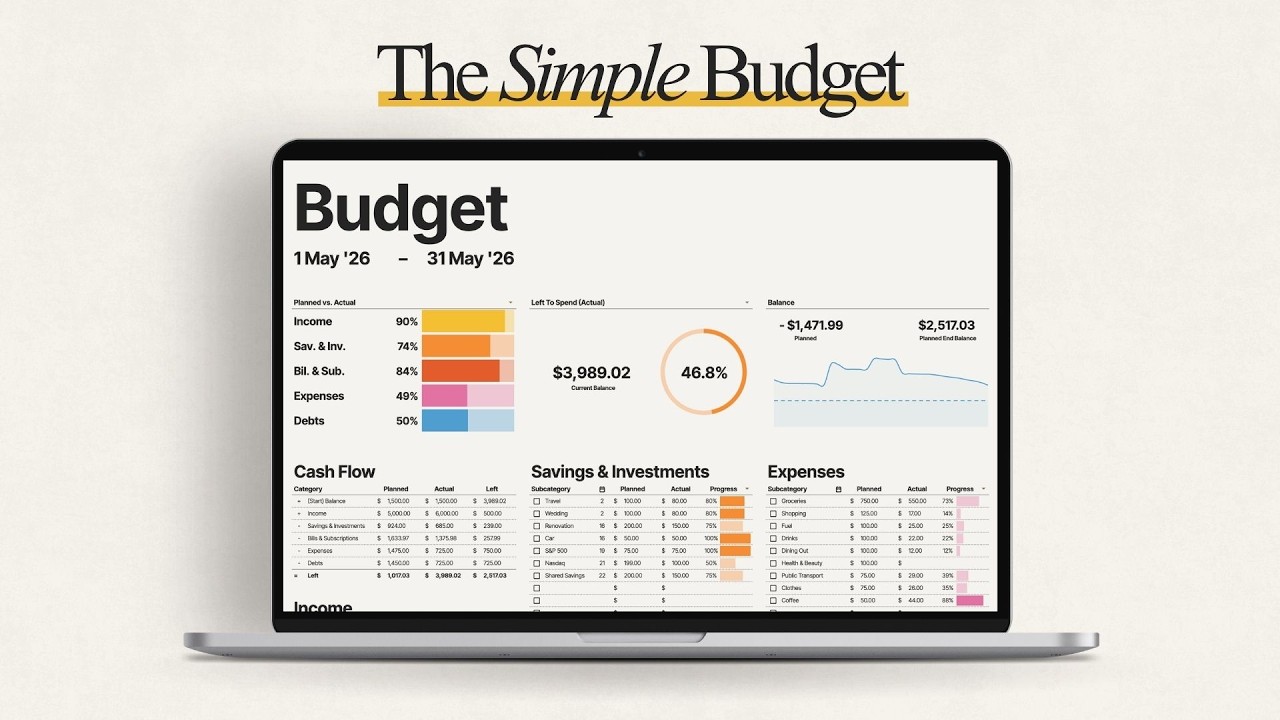 The Simple Budget Planner Spreadsheet for Google Sheets by Haye Creatives