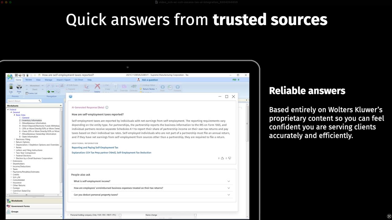 CCH® AnswerConnect and CCH Axcess™ Tax Integration — Now with AI