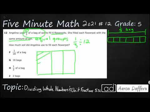5th Grade STAAR Practice Dividing Whole Numbers and Unit Fractions (5.3L - #9)