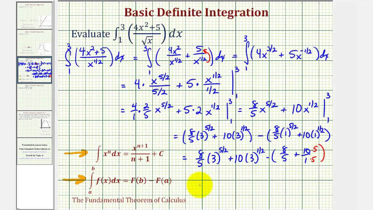Ex: Definite Integral Involving a Rational Function Requiring Simplifying