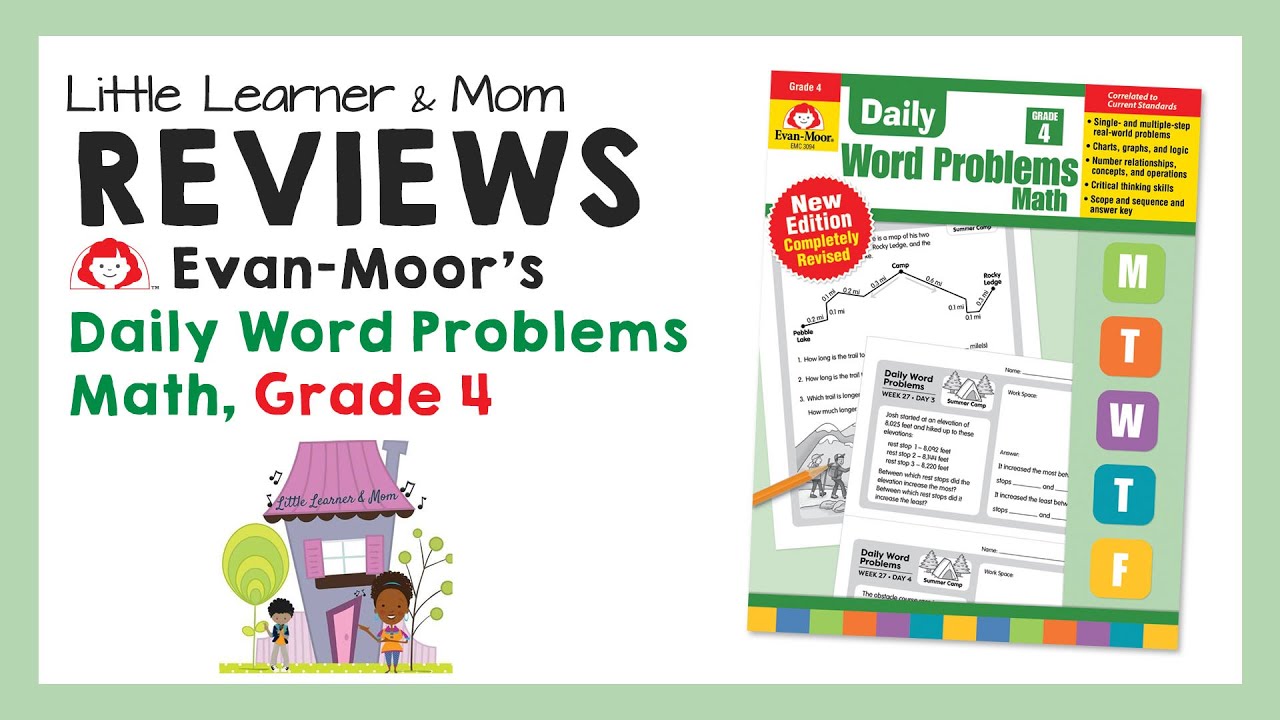 Little Learner and Mom Review of Daily Word Problems: Math, Grade 4