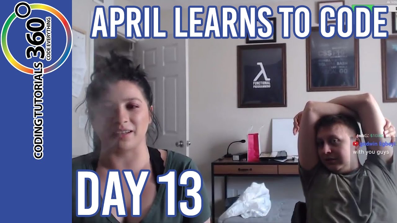 Day 13 April Learns to Code Day 13 of 100 Days of Code