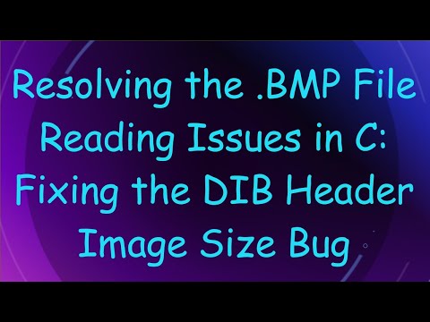 Resolving the .BMP File Reading Issues in C: Fixing the DIB Header Image Size Bug