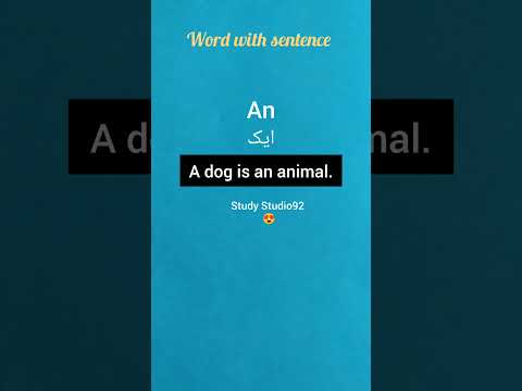 An word urdu meaning with sentence🙂 #studystudio92😍 #shortsfeed #an #englishgrammar