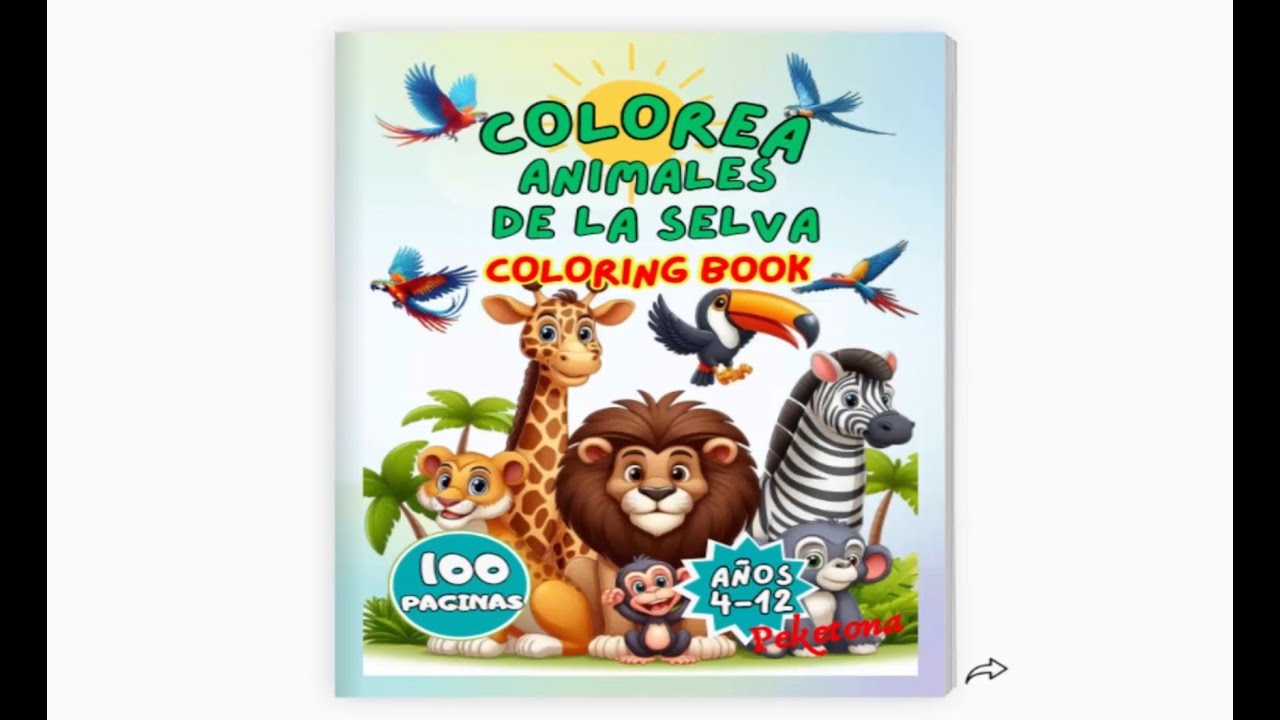 Libro para Colorear de Animales de la Selva en PDF 🐘🦁 | Ideal para Niños