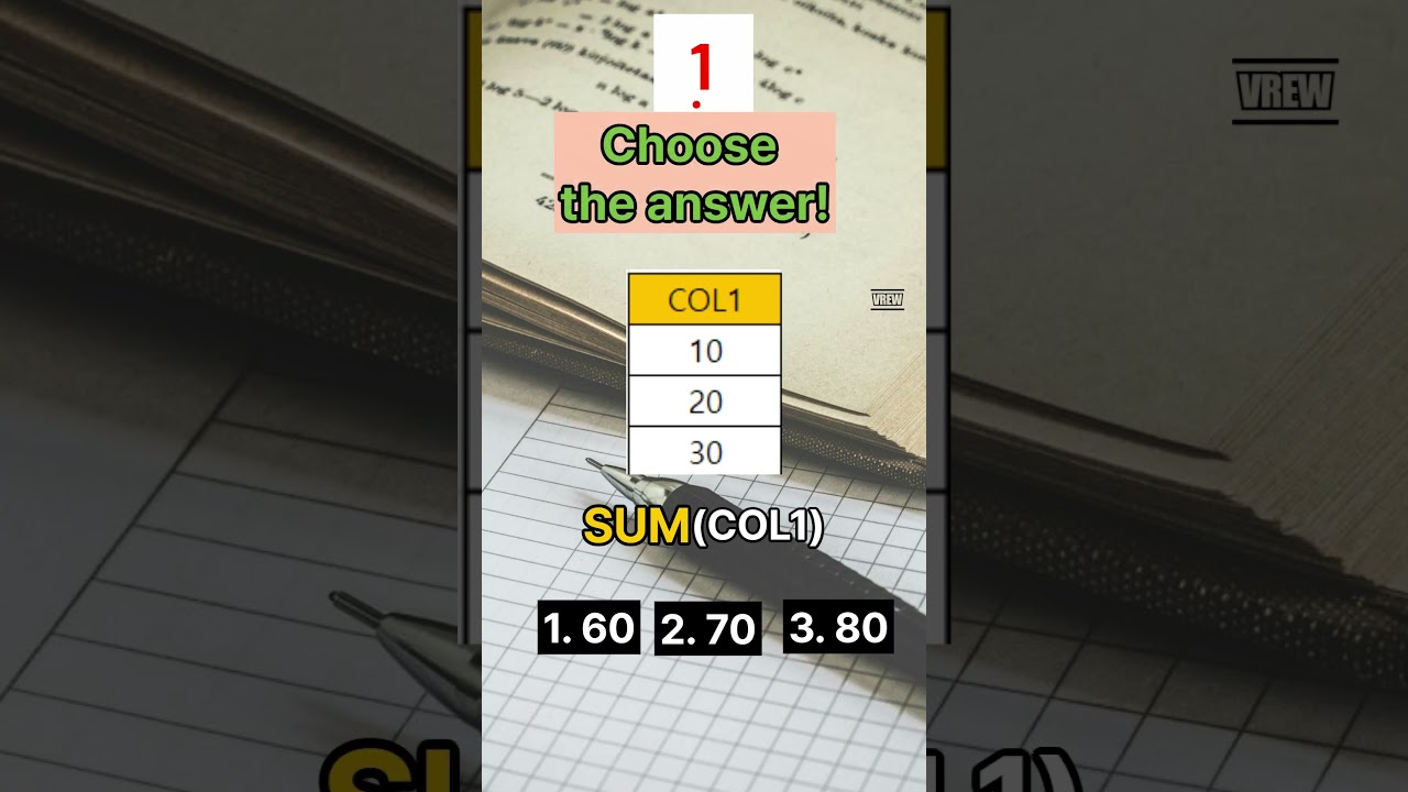 Let's learn about sum function  #mysql #quiz #sql #databasemanagement