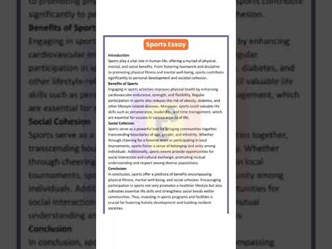 🔴 Essay On Importance Of Games And Sports | Essay On Sports | Sports