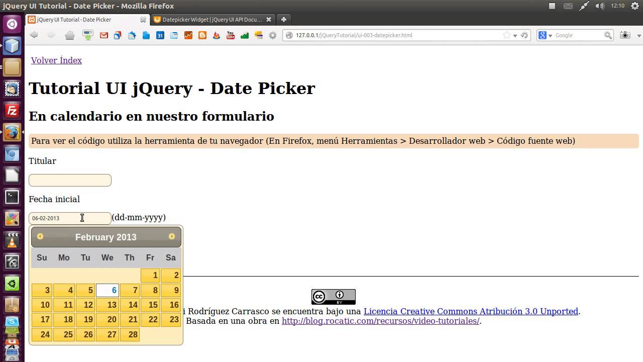 jQuery UI - Tutorial 3 - Widget DatePicker
