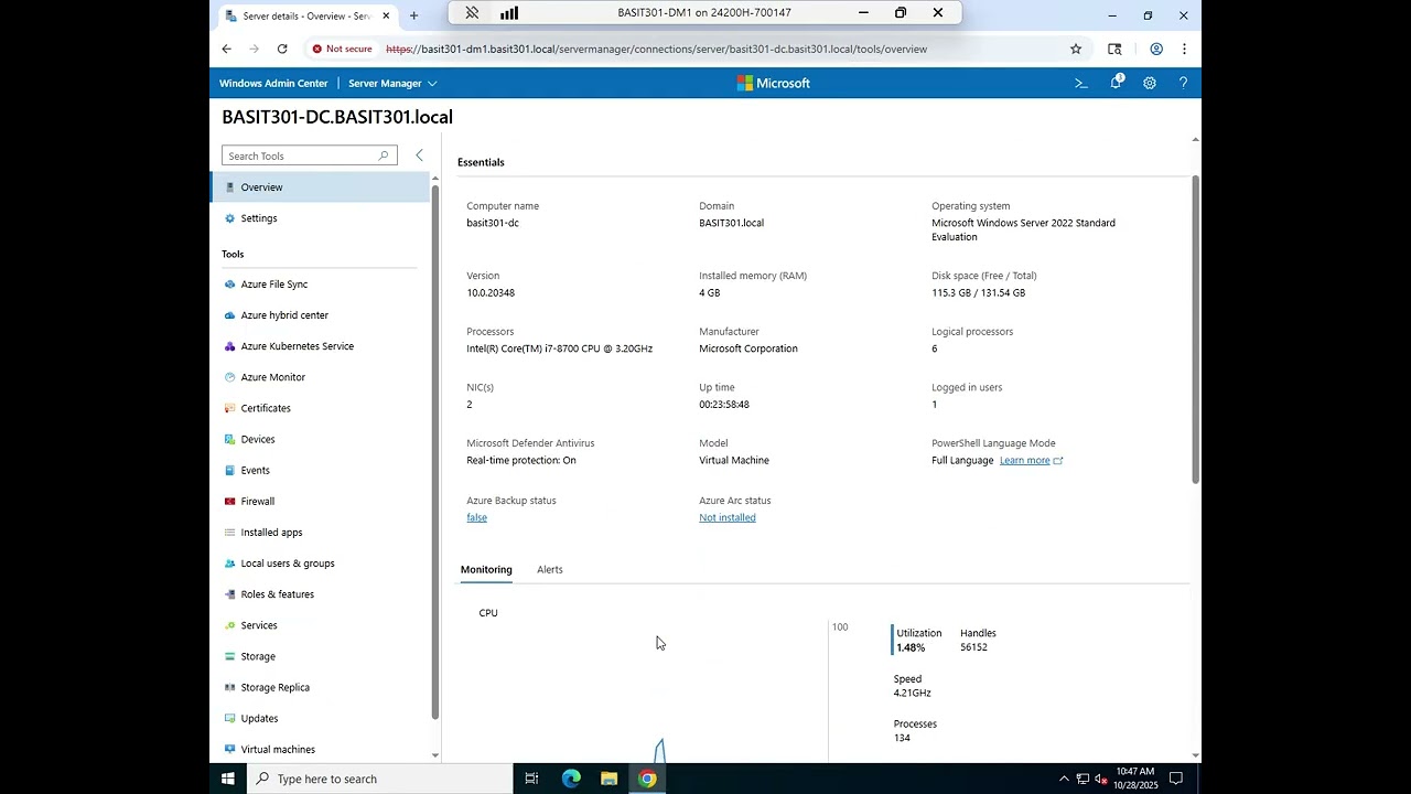 Working with the Windows Admin Center