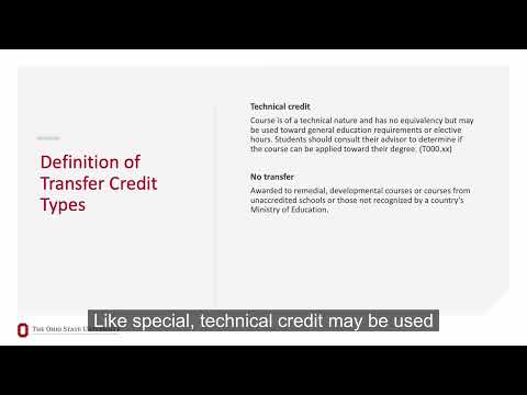 Transfer Credit Video Overview