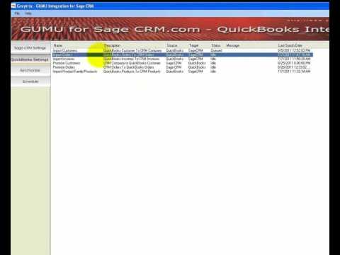 GUMU™ Sage CRM Integration with Intuit QuickBooks