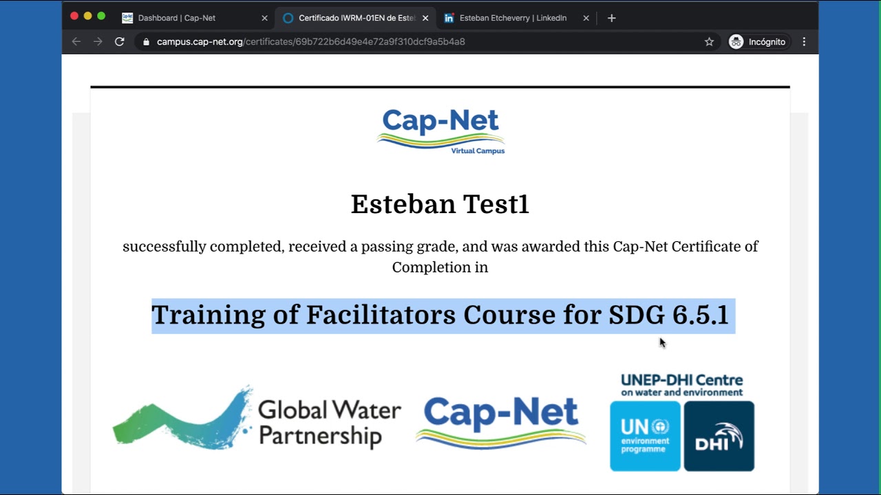 How to share your Cap-Net Certificate on Linkedin