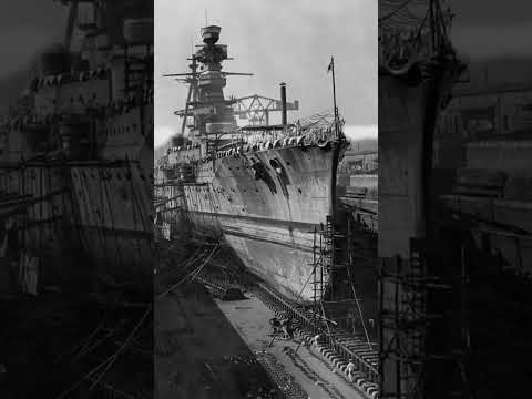 Japanese Battleship Kongo, Yokosuka drydock, 1930.#ytshort #battleship