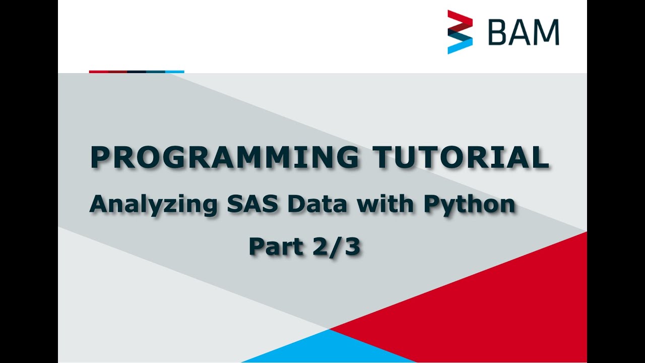 Python Programming Tutorial for SAS Data Analysis 2/3