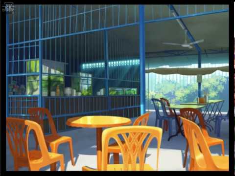 anime background - canteen in my school