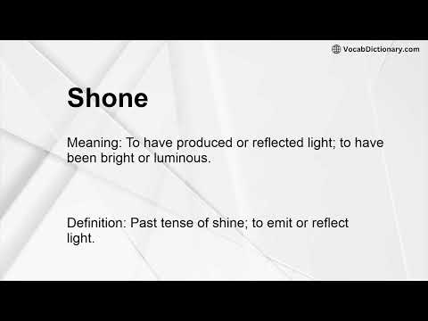 Shone Meaning