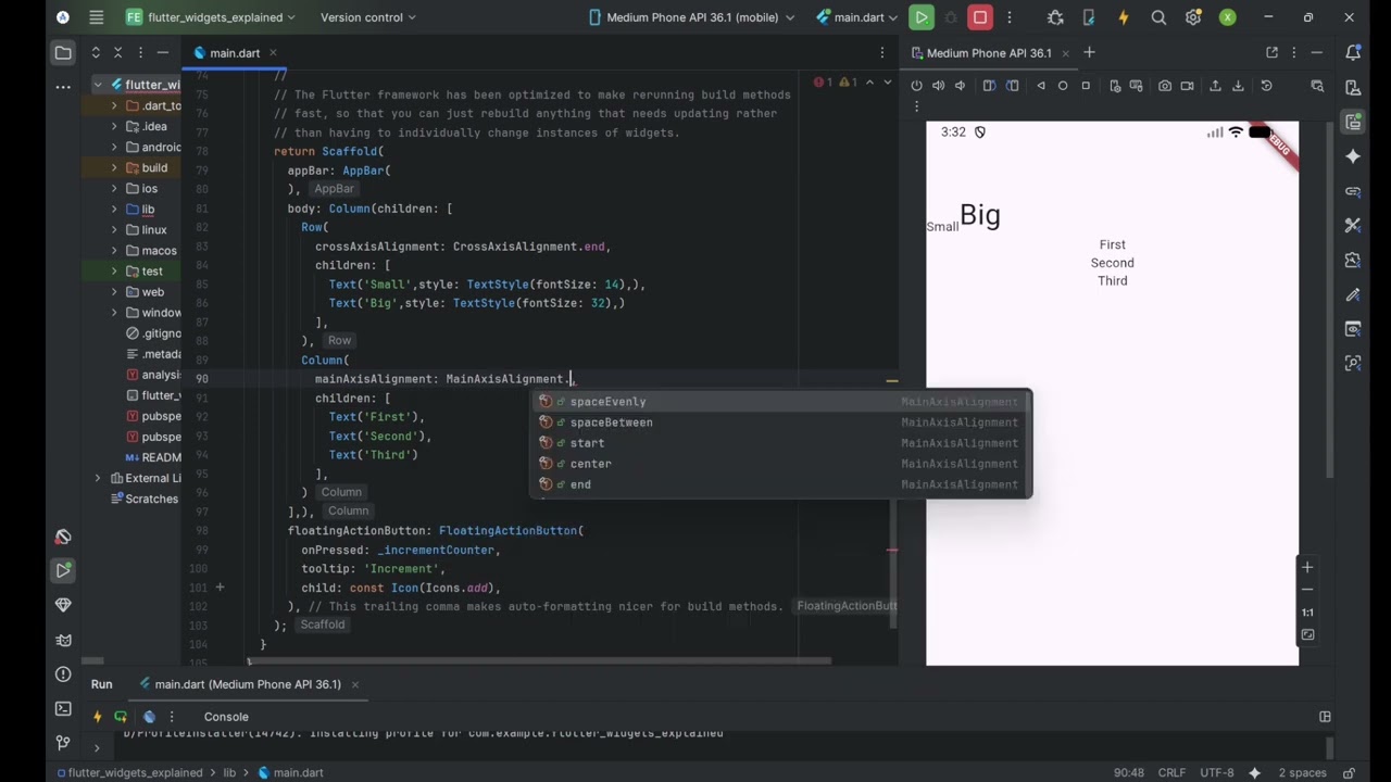 Flutter Column Explained | Vertical Layout, Alignment & Overflow