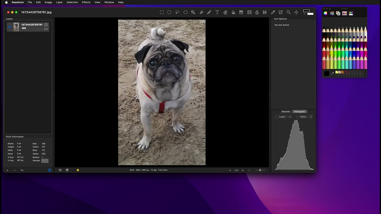 Using Seashore to touch-up/correct photos.
