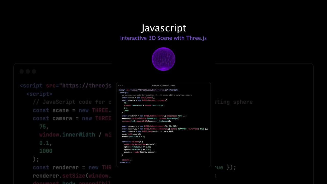 Interactive 3D Scene with Three.js (JavaScript)