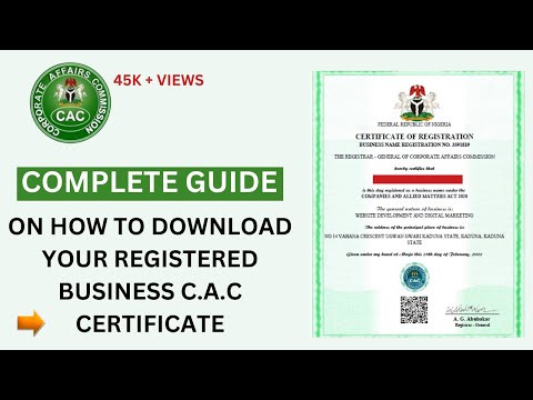 HOW TO DOWNLOAD YOUR REGISTERED BUSINESS CAC CERTIFICATE