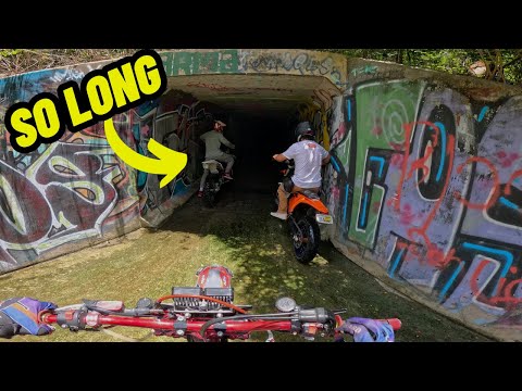 3 IDIOTS EXPLODE A SKETCHY TUNNEL ON MOTORCYCLES!!