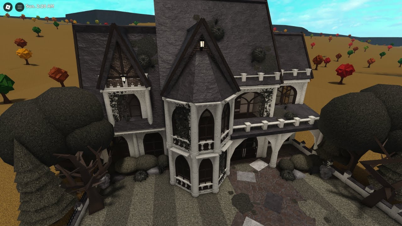 [ bloxburg ] 🖤 gothic two story house ꒰ part 1 exterior build ꒱