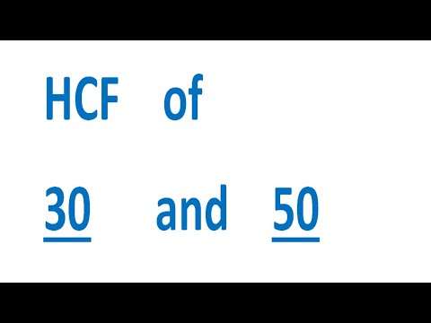 HCF of 30 and 50