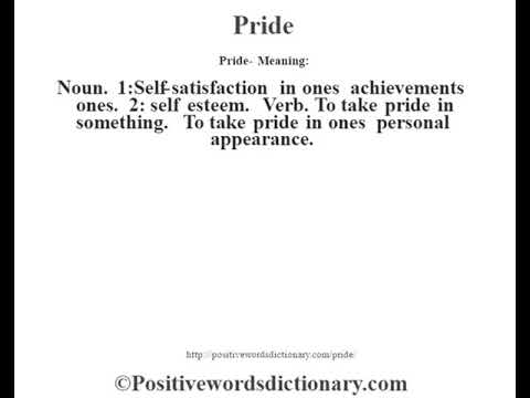 Pride definition | Pride meaning
