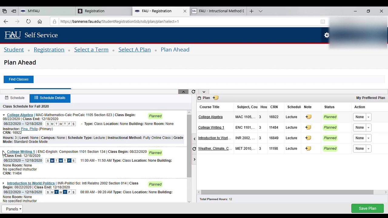 FAU Course Instructional Methods