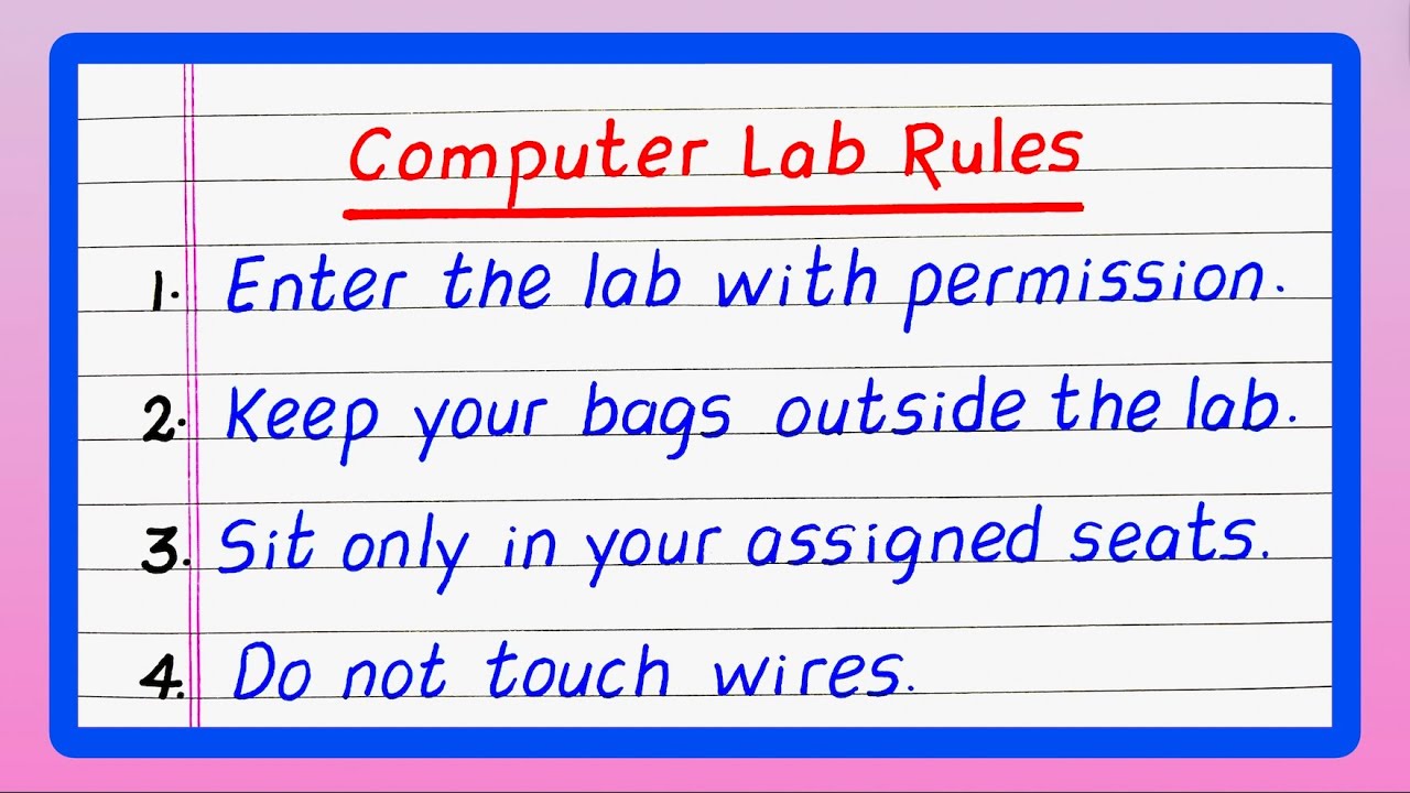10 Computer Lab Rules | Computer Lab Rules in English | Computer Lab Manners | Updated Video