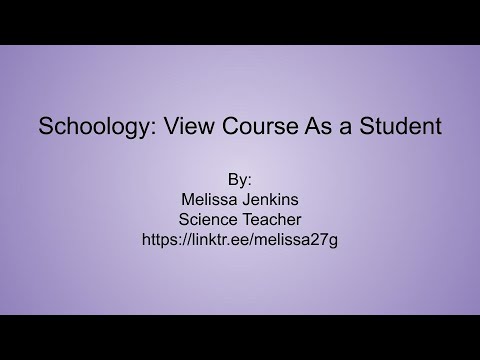 View Course As Student in Schoology