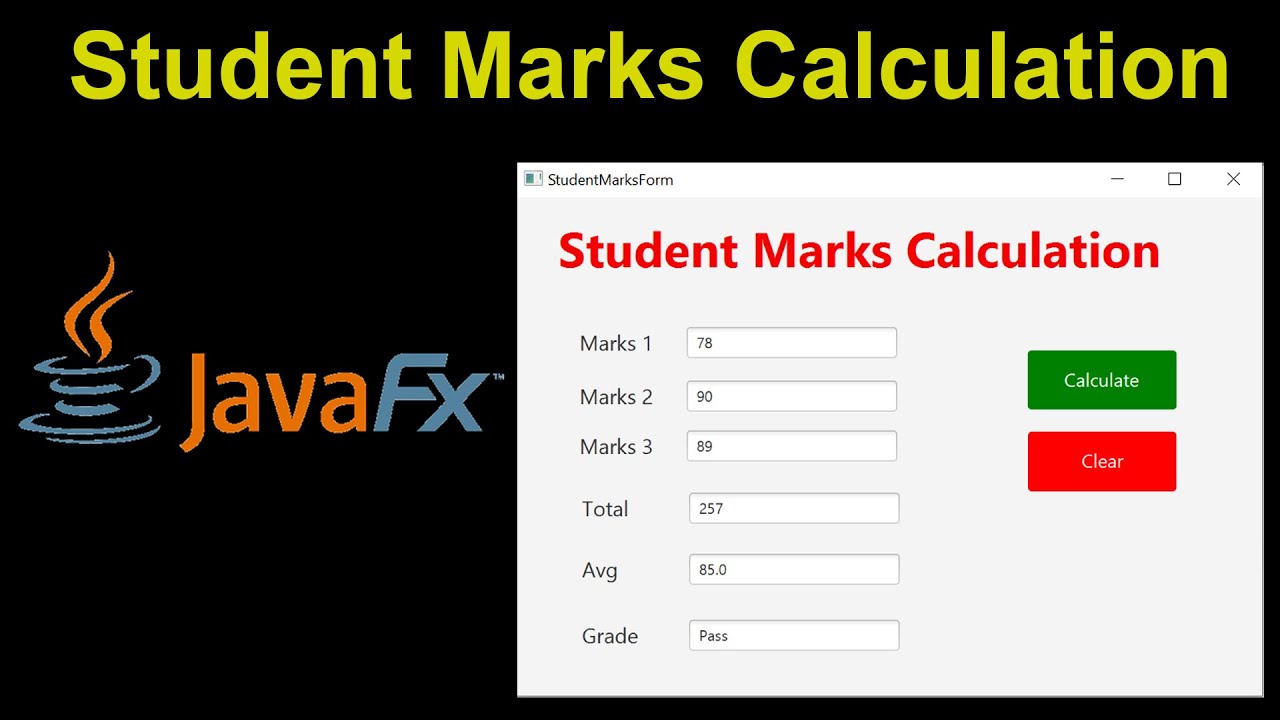 Calculate Student Marks FAST with Java FX!