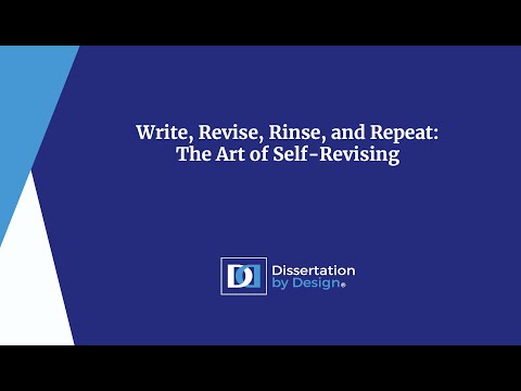 Write, Revise, Rinse, and Repeat: The Art of Revising