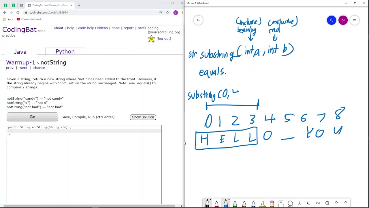 Warmup-1 (notString) Java Solution || Codingbat.com