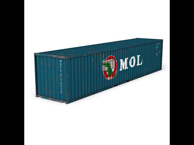 40ft Shipping Container - MOL 3D Model - FlatPyramid