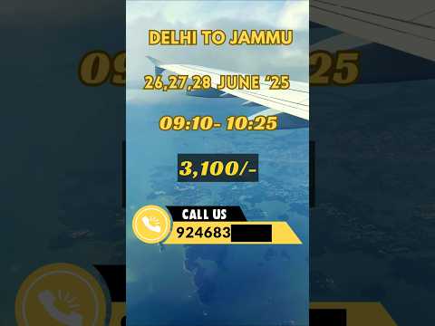 "✈️Fly Jammu For 3100 Only😱Delhi To Jammu Flight Fare | Delhi To Jammu Flight Offer 🔥"