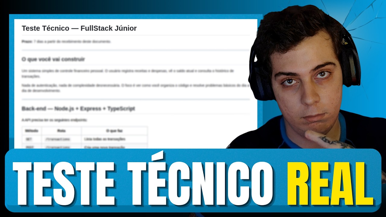 Resolvendo um TESTE TÉCNICO REAL para uma VAGA de Júnior em 2026