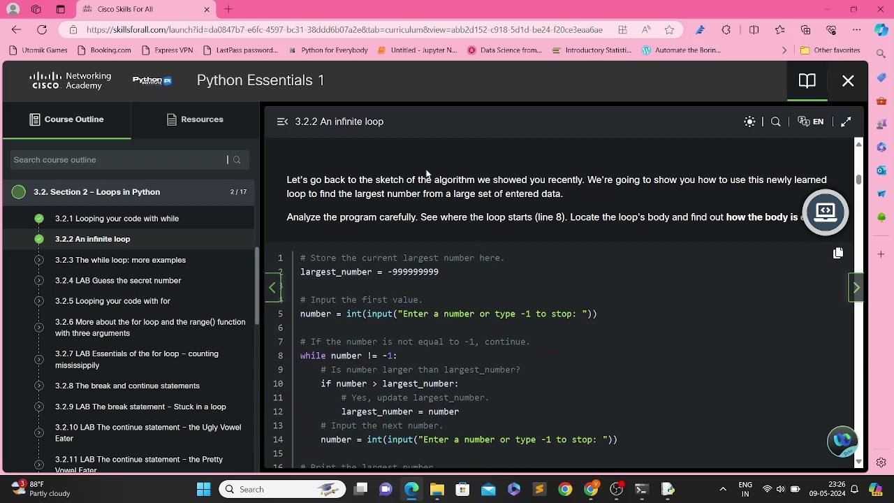 Cisco Python Course(Module 3) :3.2. Section 2 – Loops in Python