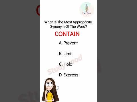 What Is The Most Appropriate Synonym Of The Word - CONTAIN #shorts #english