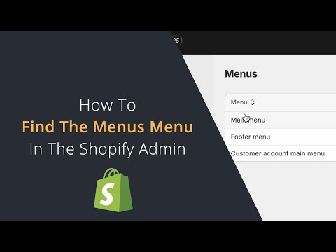 How To Find The Menus Option In The Shopify Admin Panel | Where is the Menus Menu in Shopify Admin