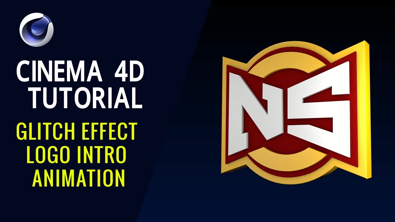Glitch Effect Logo Intro Animation - Cinema 4D Tutorial