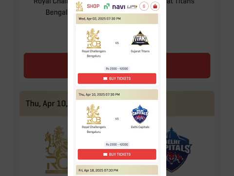 Buy Free 🥳 ipl Tickets ✅ RCB vs Chennai 2025 😍 #ipl #ticket #cricket #rcb